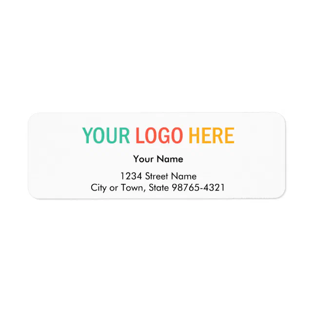 Rectangular company business logo return address label | Zazzle