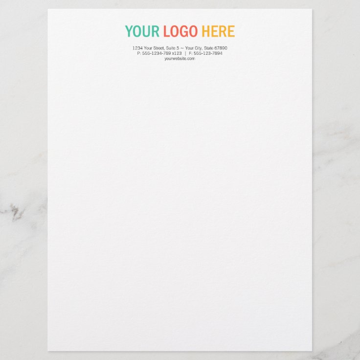 Rectangular company logo with address custom letterhead | Zazzle