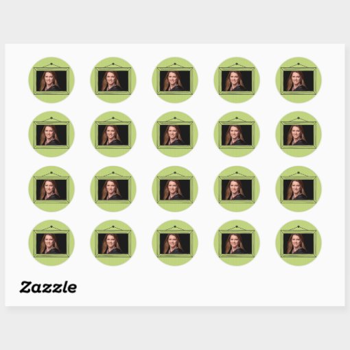 Rectangular handdrawn picture frame classic round sticker | Zazzle