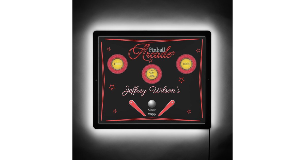 Rectangular Pinball Arcade LED Sign | Zazzle