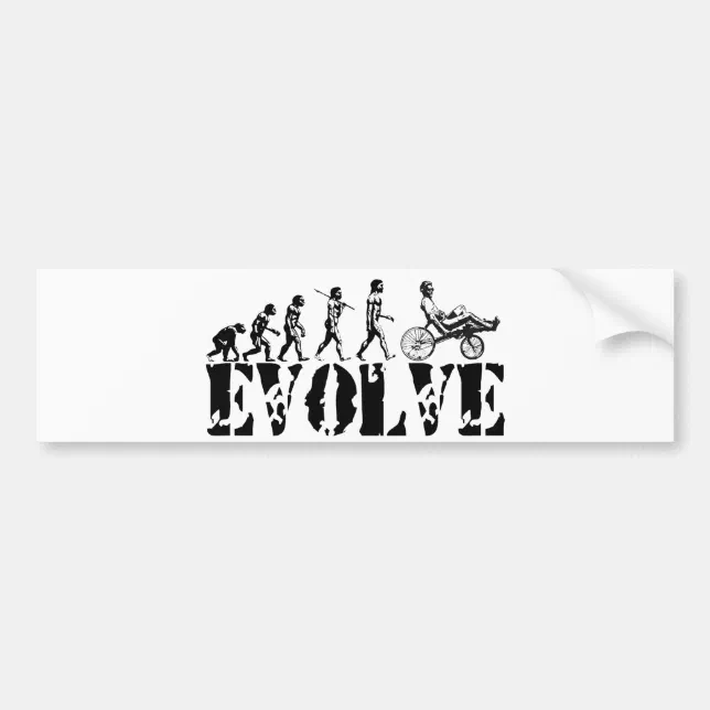 Recumbent Bicycle Evolution Fun Sports Art Bumper Sticker | Zazzle