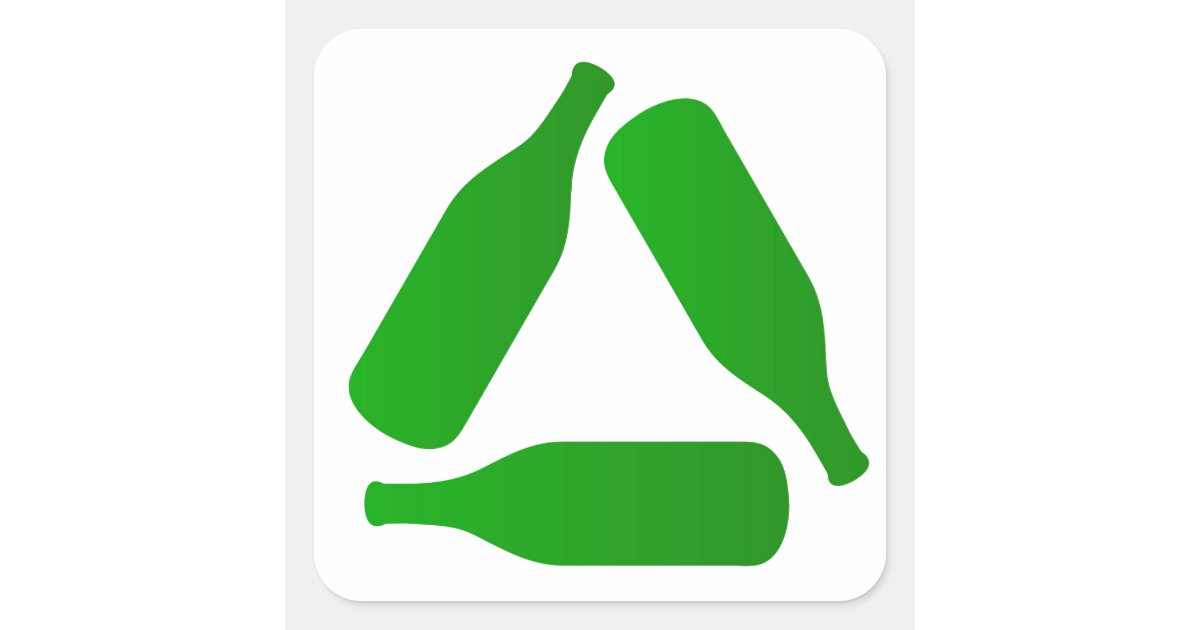 Recycle bottles square sticker | Zazzle