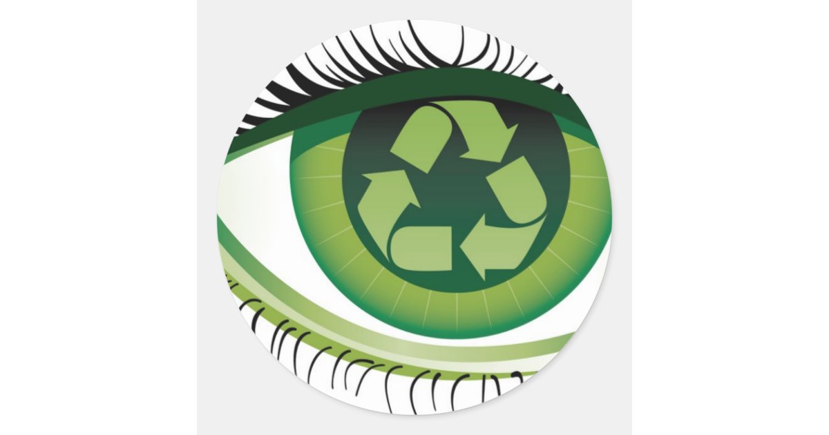 Recycle Eye Classic Round Sticker | Zazzle