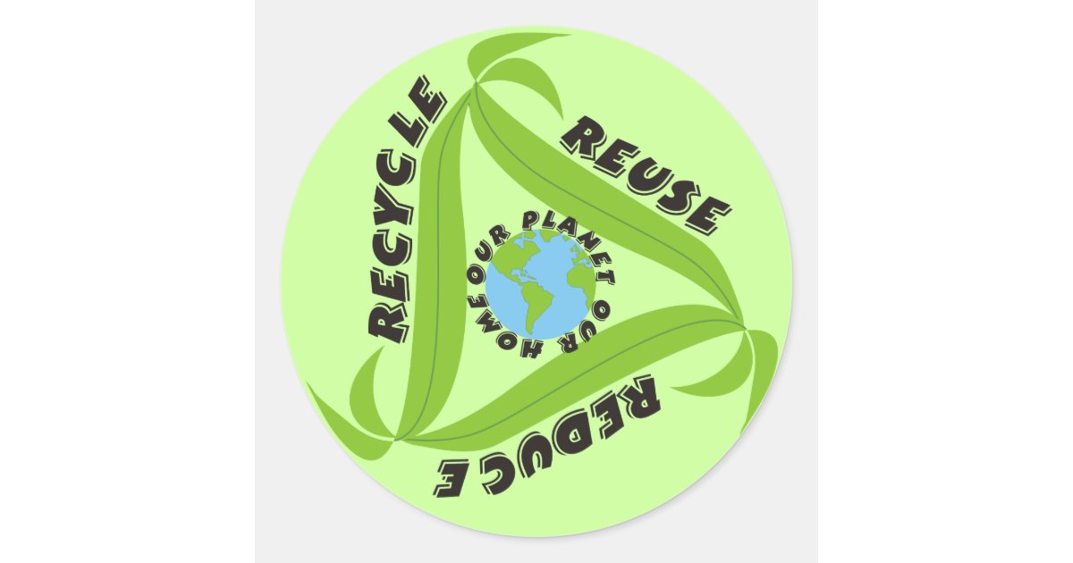 Recycle, Reuse, Reduce Stickers | Zazzle