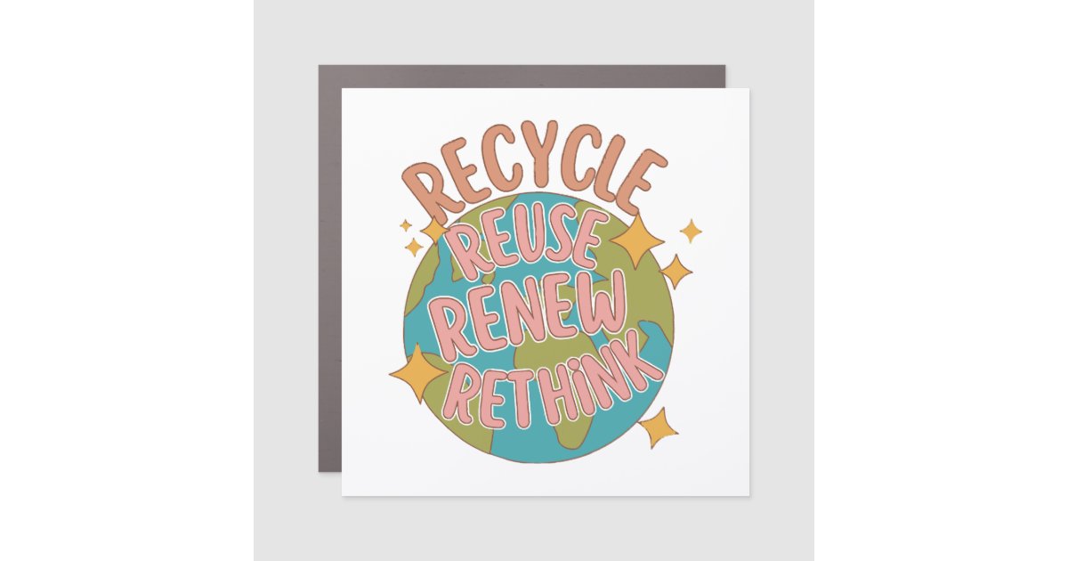 Recycle reuse Renew rethink Car Magnet | Zazzle Recycle reuse Renew rethink Car Magnet | Zazzle