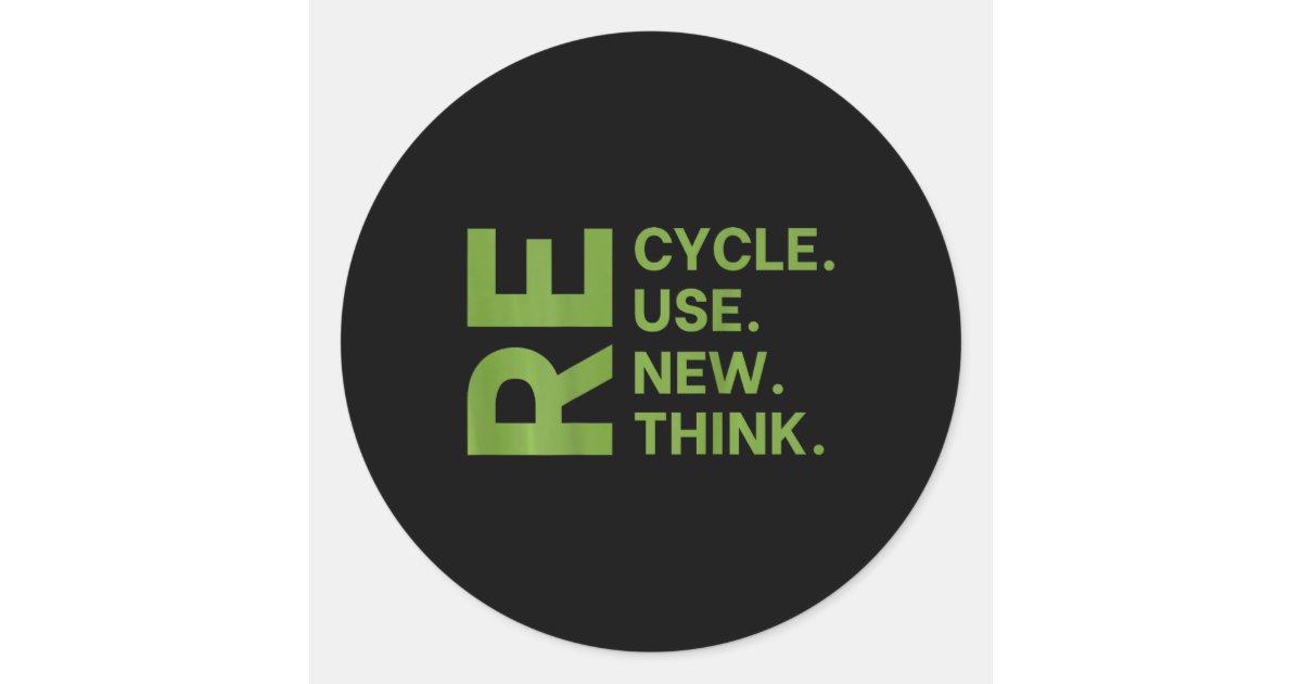 Recycle Reuse Renew Rethink Earth Day Environmenta Classic Round ...