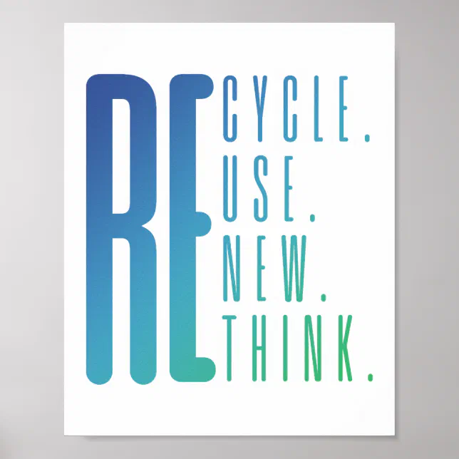 Recycle Reuse Renew Rethink Poster | Zazzle