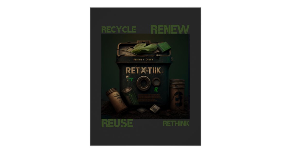 recycle reuse renew rethink poster | Zazzle