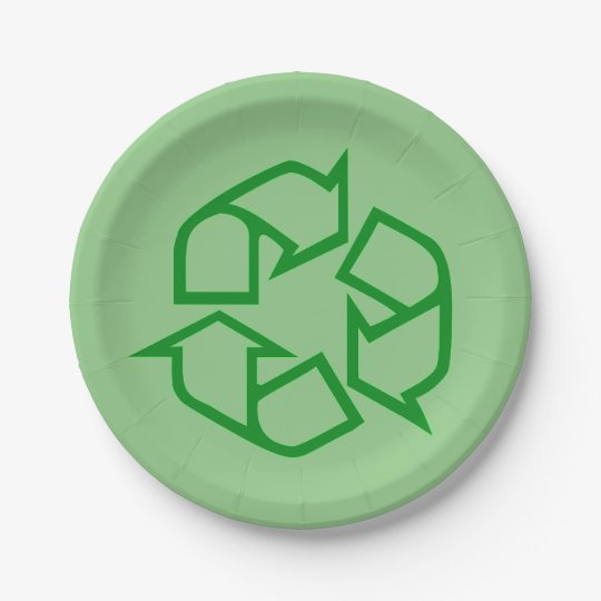 Recycle Sign Paper Plates | Zazzle.com