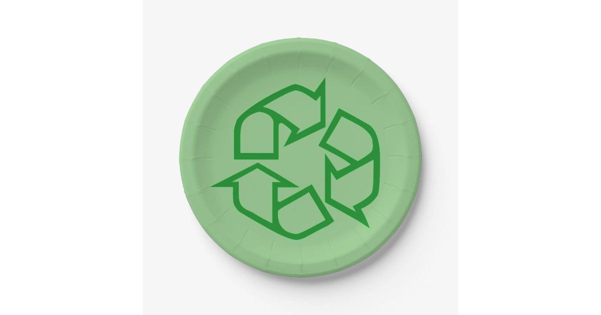 Recycle Sign Paper Plates | Zazzle