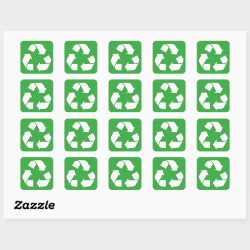Recycle Square Sticker | Zazzle