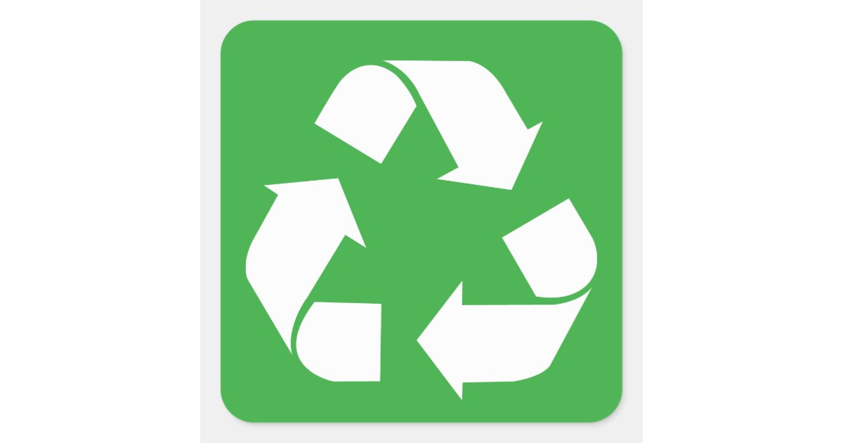 Recycle Square Sticker | Zazzle
