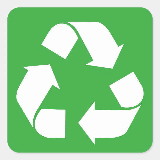 Recycle Square Sticker | Zazzle