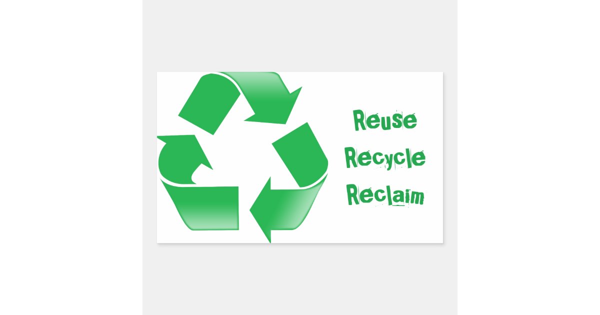 Recycle Symbol Rectangular Sticker | Zazzle