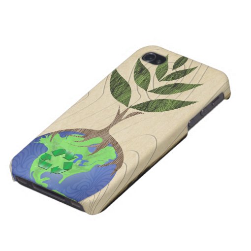 Recycle Tree Earth Globe Wood Grain iPhone Case | Zazzle