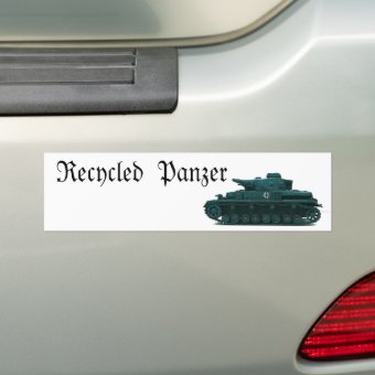 Recycled Panzer Bumper Sticker | Zazzle