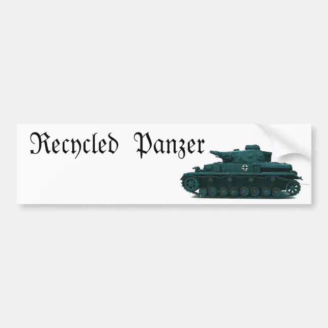 Recycled Panzer Bumper Sticker | Zazzle