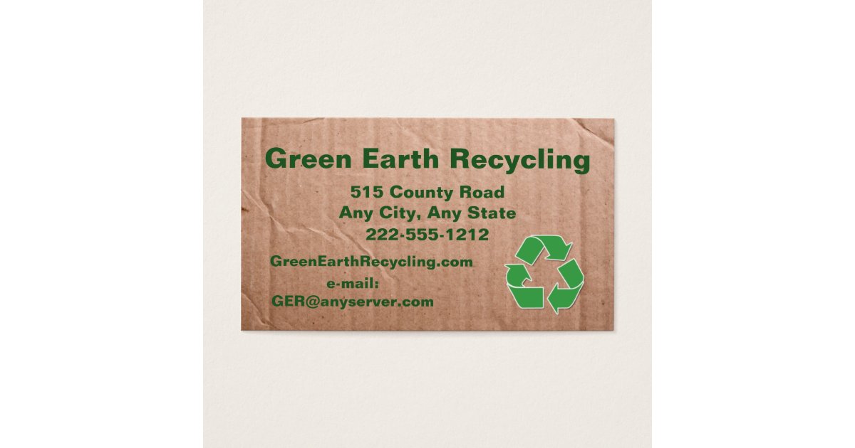 Recycling Business Cardboard Look Business Card | Zazzle.com