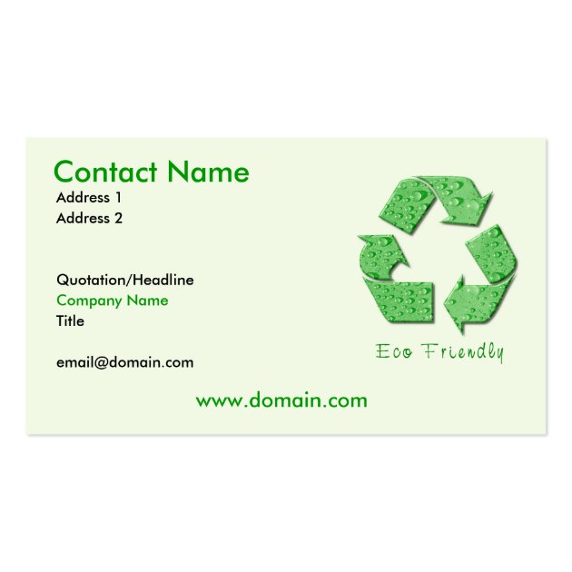 Recycling Eco Friendly Business Card