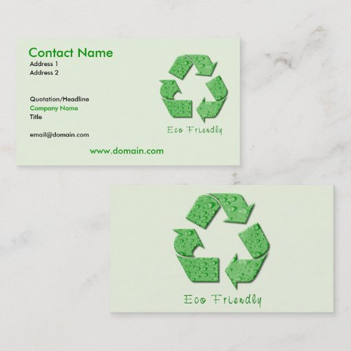 Recycling Eco Friendly Business Card | Zazzle