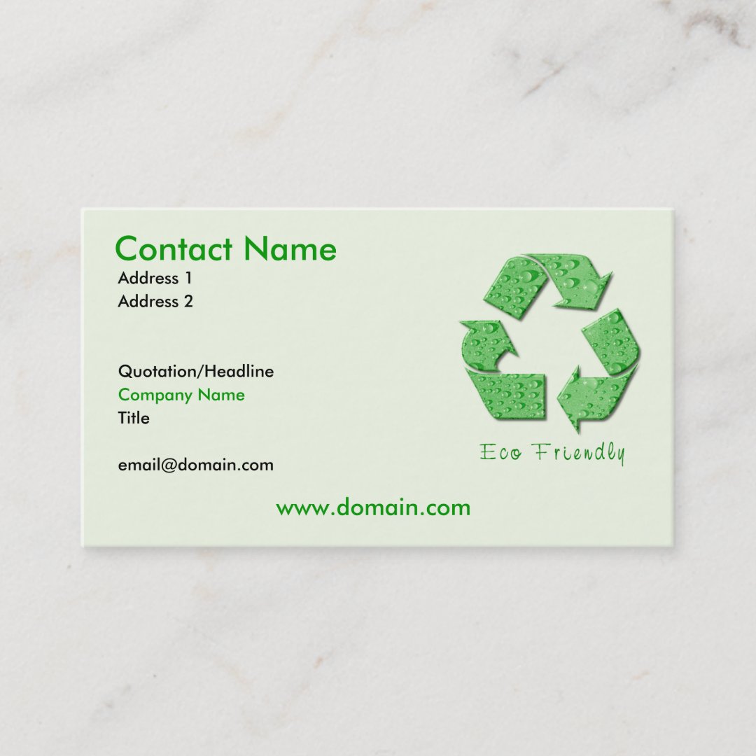 Recycling Eco Friendly Business Card | Zazzle
