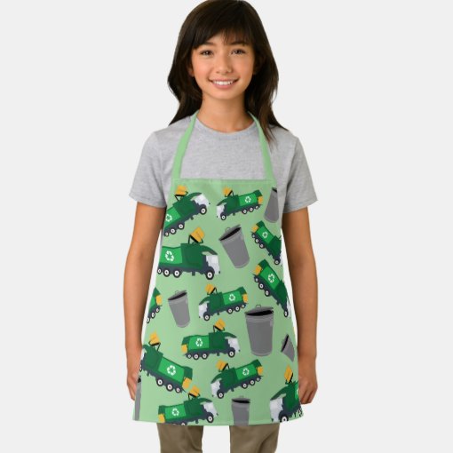 Recycling Garbage Truck Pattern Apron | Zazzle