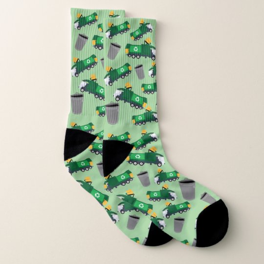 Recycling Garbage Truck Pattern Socks | Zazzle.com