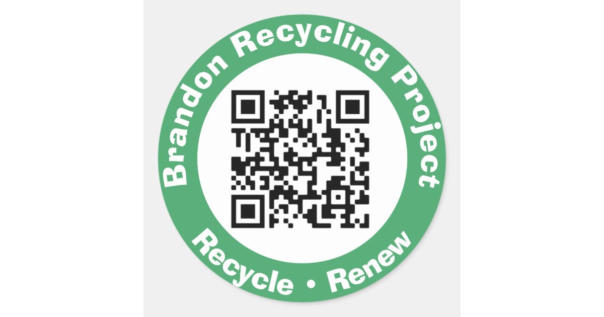 Recycling Project QR Code Recycle & Renew. Classic Round Sticker | Zazzle