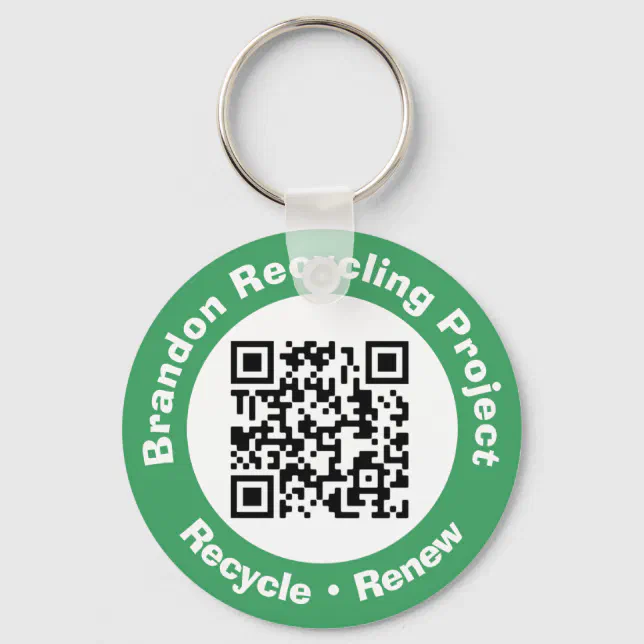 Recycling Project QR Code Recycle & Renew. Keychain | Zazzle