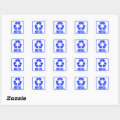 Recycling sign blue metal square sticker | Zazzle