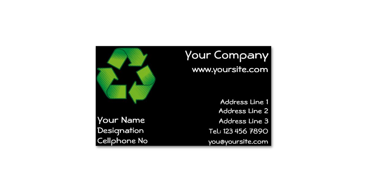 Recycling symbol business card magnet | Zazzle.com