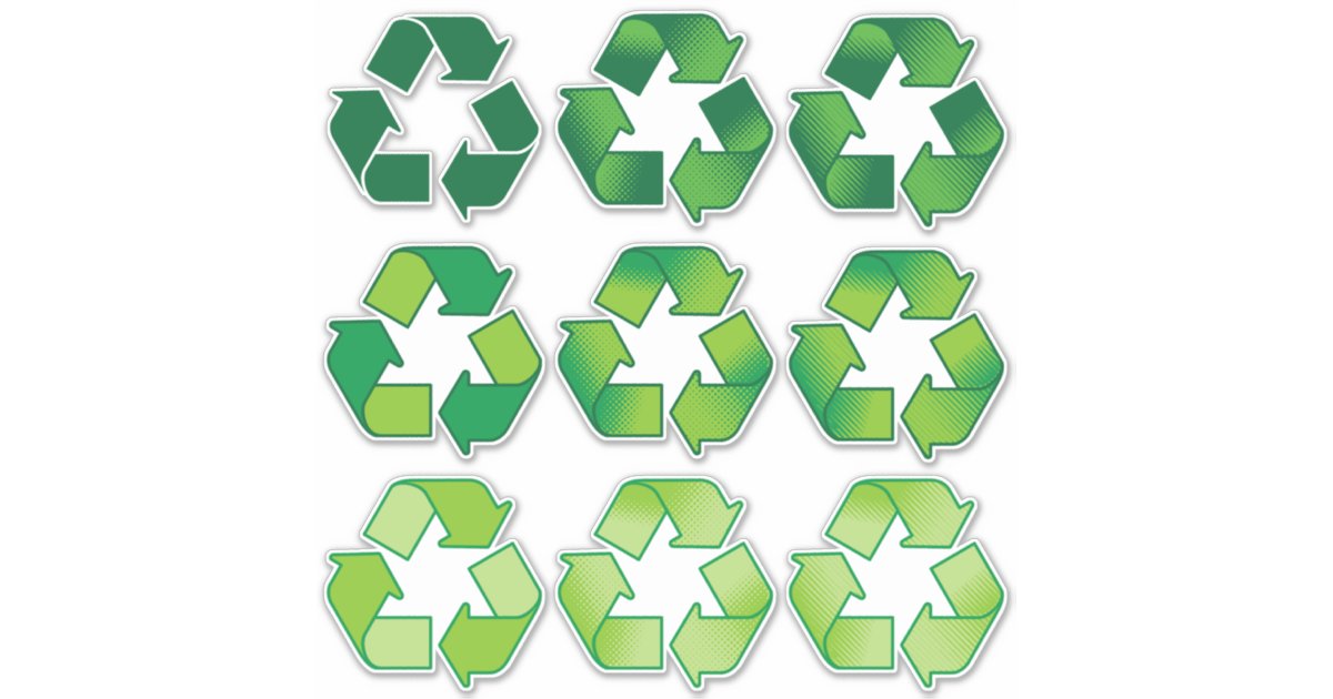 Recycling Symbol Set Stickers | Zazzle