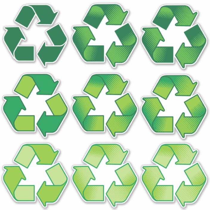 Recycling Symbol Set Stickers | Zazzle.com