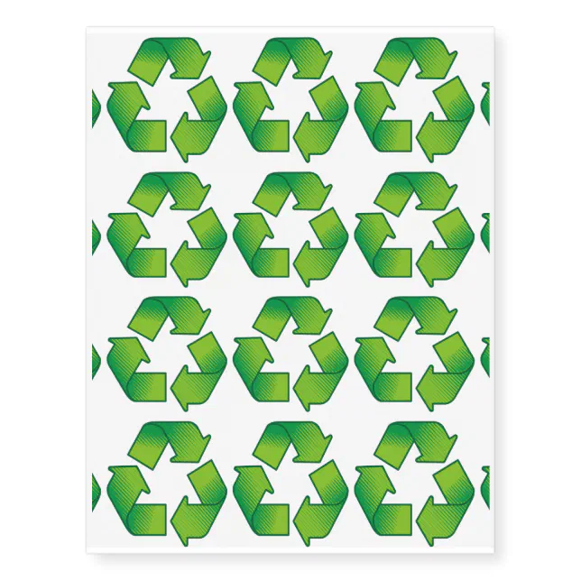 Recycling symbol temporary tattoos | Zazzle