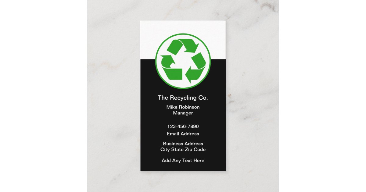 Recycling Symbol Theme Business Cards | Zazzle