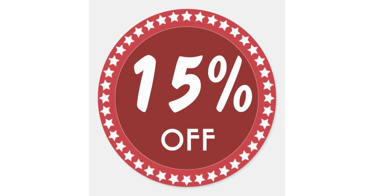 Red 15% OFF Sales Discount Sticker | Zazzle