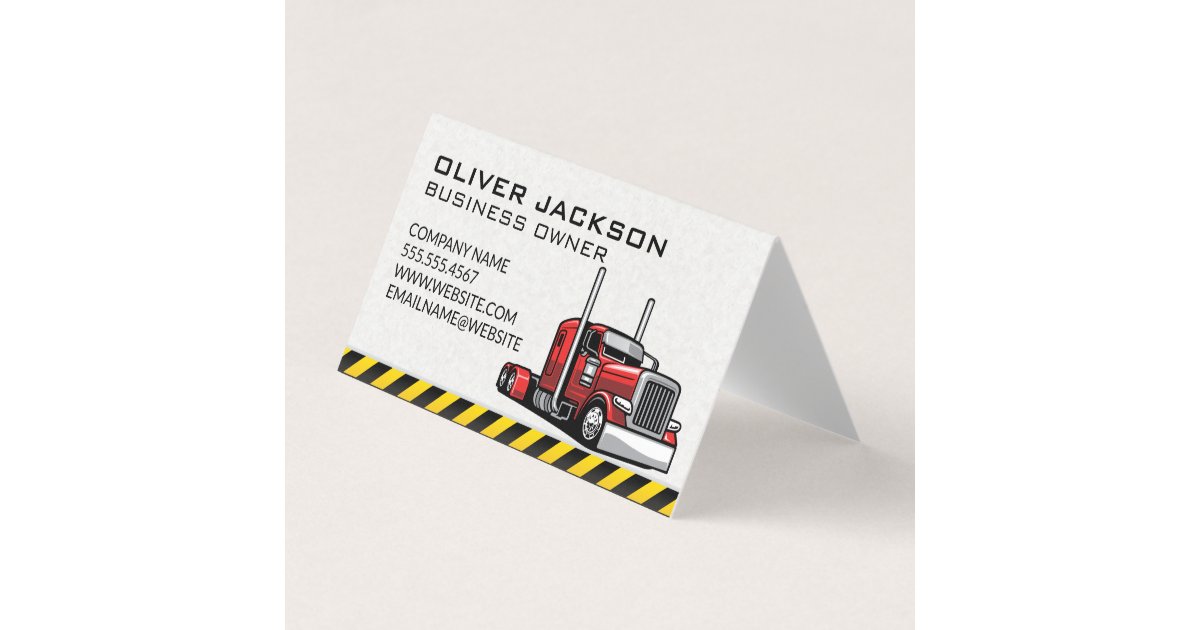 Red 18 Wheeler | Truck Driver Business Card | Zazzle
