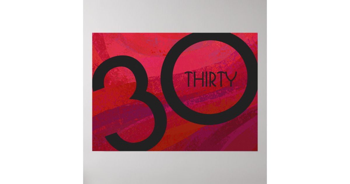 Red 30 Decade Birthday Poster | Zazzle
