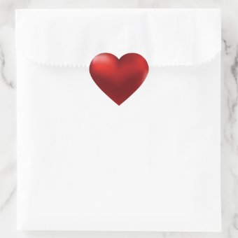 Red 3D Heart Sticker | Zazzle