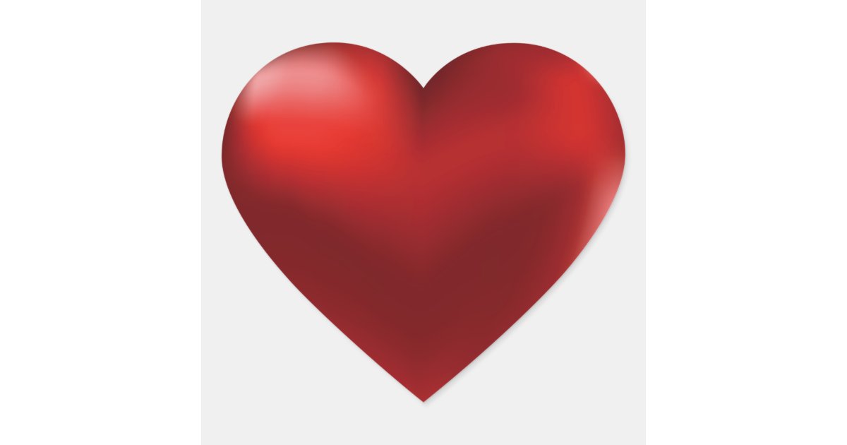 Red 3D Heart Sticker | Zazzle