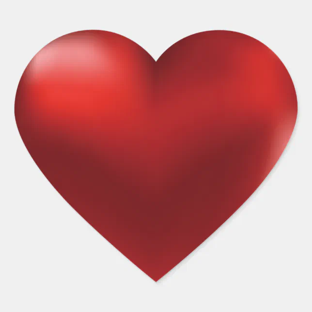 Red 3D Heart Sticker | Zazzle