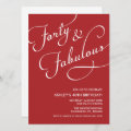 Red 40 and Fabulous Invitations | Zazzle