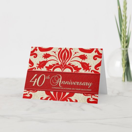 Red 40th Anniversary Business Greeting Card | Zazzle.com