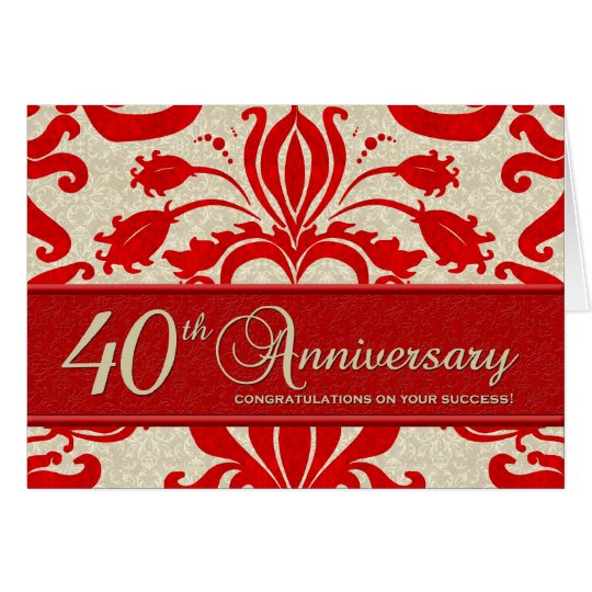 Red 40th Anniversary Business Greeting Card | Zazzle.com