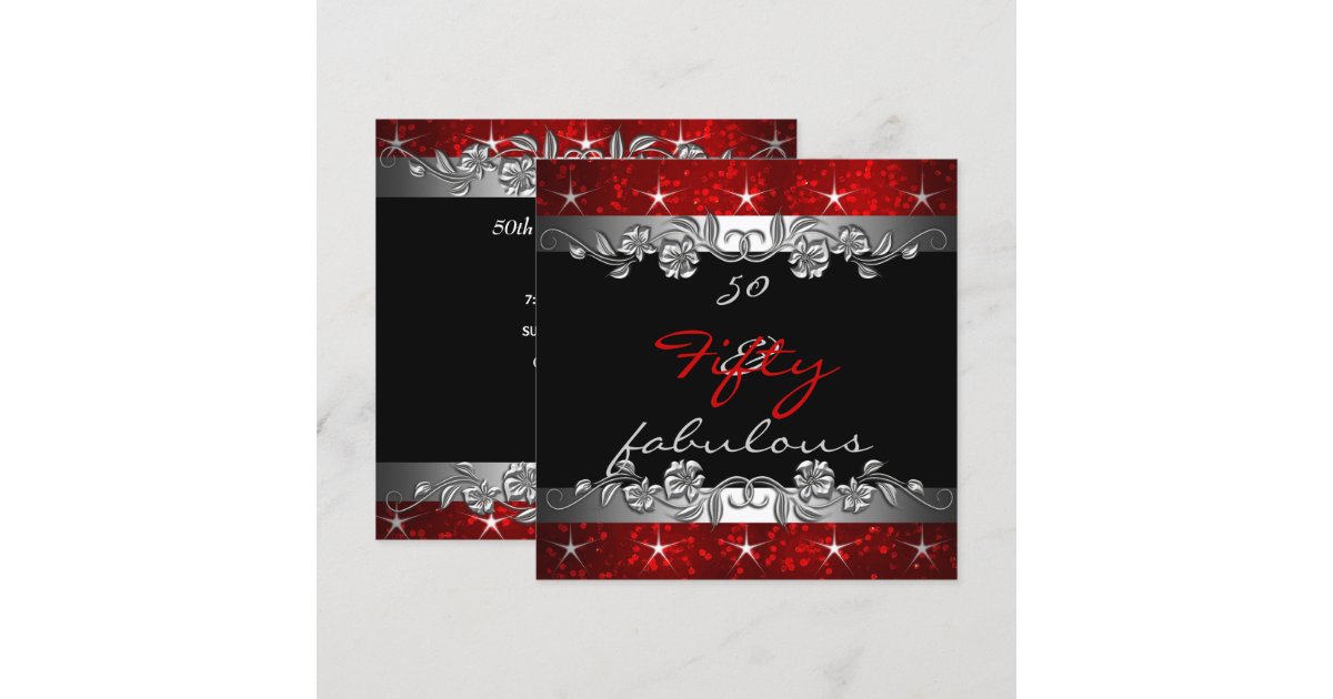 Red 50 & Fabulous 50th Birthday Party Invitation | Zazzle