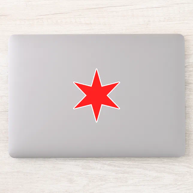 Red 6-pointed Chicago Flag Star Vinyl Sticker | Zazzle