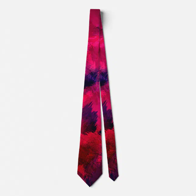 Red Abstract Painting Pattern Neck Tie | Zazzle