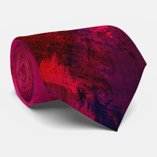Red Abstract Painting Pattern Neck Tie | Zazzle