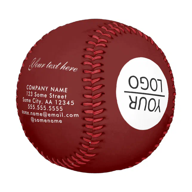 Red Add your Logo with Custom Text Promotional Baseball | Zazzle
