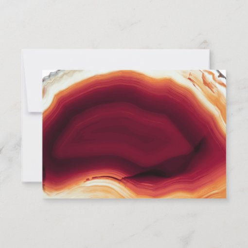 Red agate slice geode autumn colors wedding RSVP | Zazzle